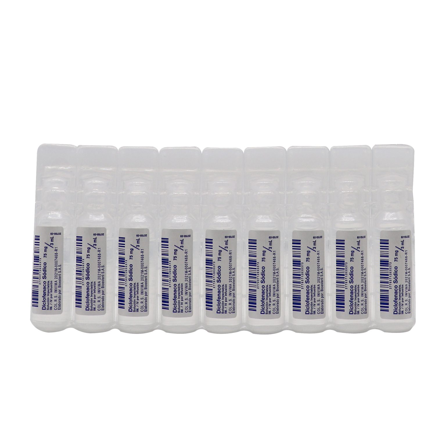 DICLOFENACO 75 mg/3 mL SOLUCIÓN INYECTABLE (10 AMPOLLAS) - Laboratorios