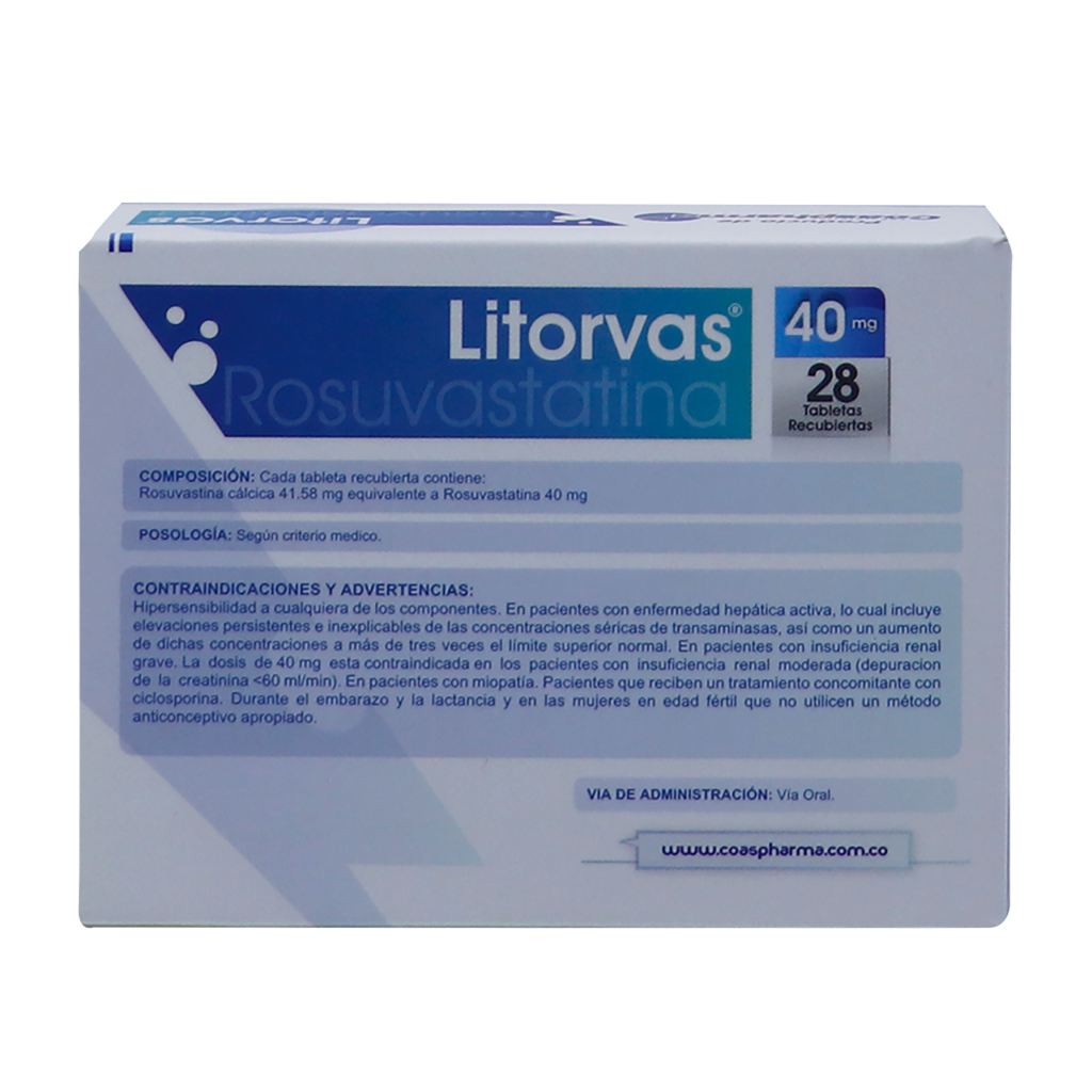 LITORVAS 40 MG TABLETAS RECUBIERTAS - Laboratorios