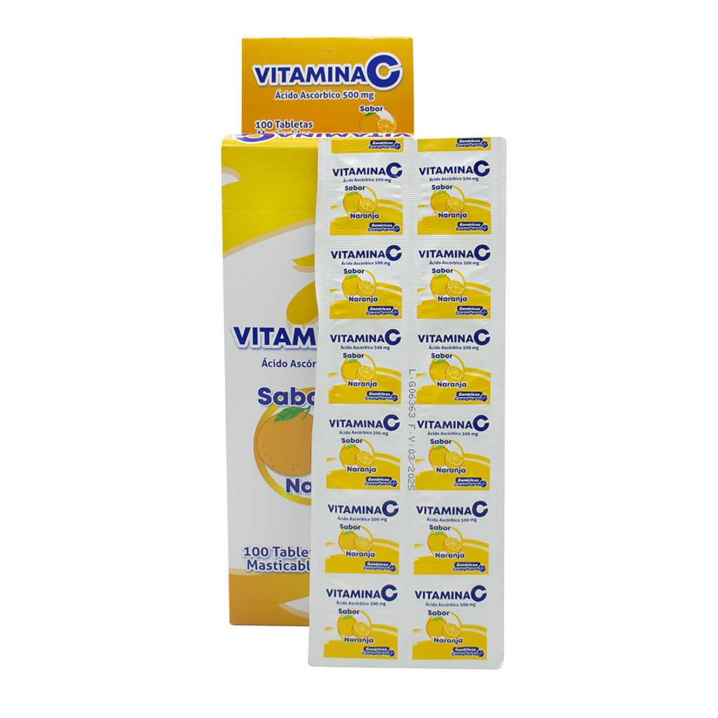 VITAMINA C 500 mg TABLETAS MASTICABLES NARANJA - Laboratorios